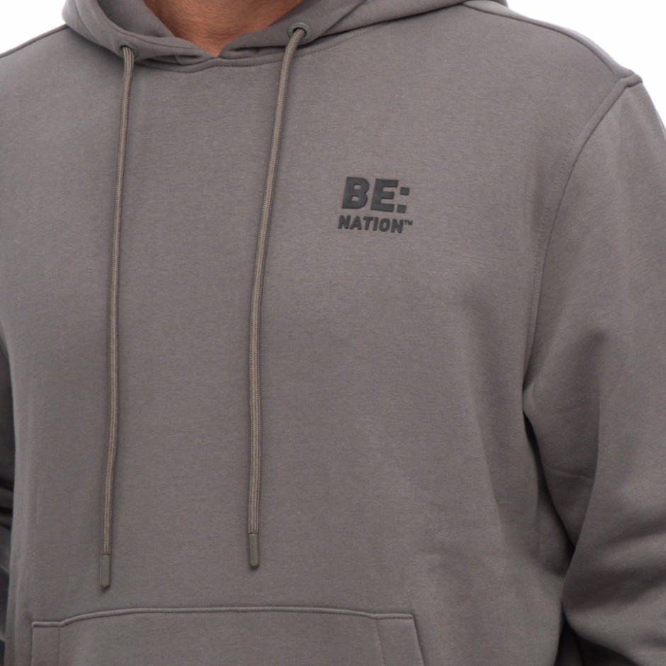 BE:NATION LOGO HOODIE 06302302-3F Coal