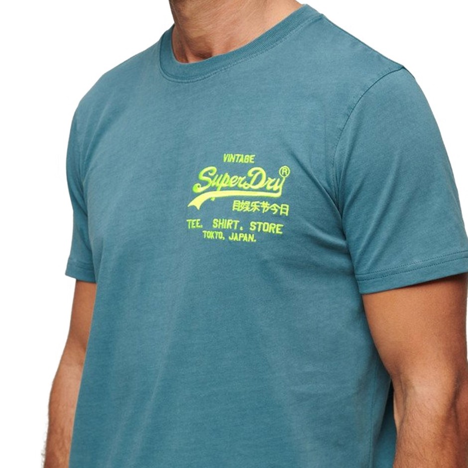 SUPERDRY D2 OVIN NEON VL T SHIRT M1011922A-9HF Petrol