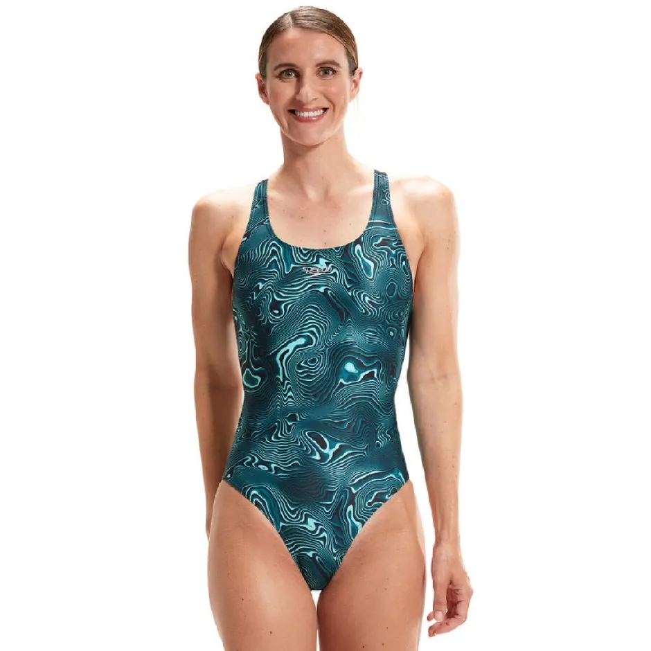SPEEDO ALLOVER DIGITAL POWERBACK 0035091 5892W Green